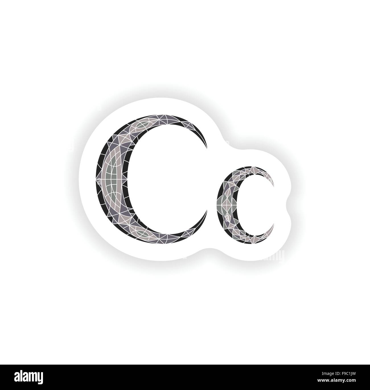 sticker Low poly letter C in gray mosaic polygon Stock Vector Image ...