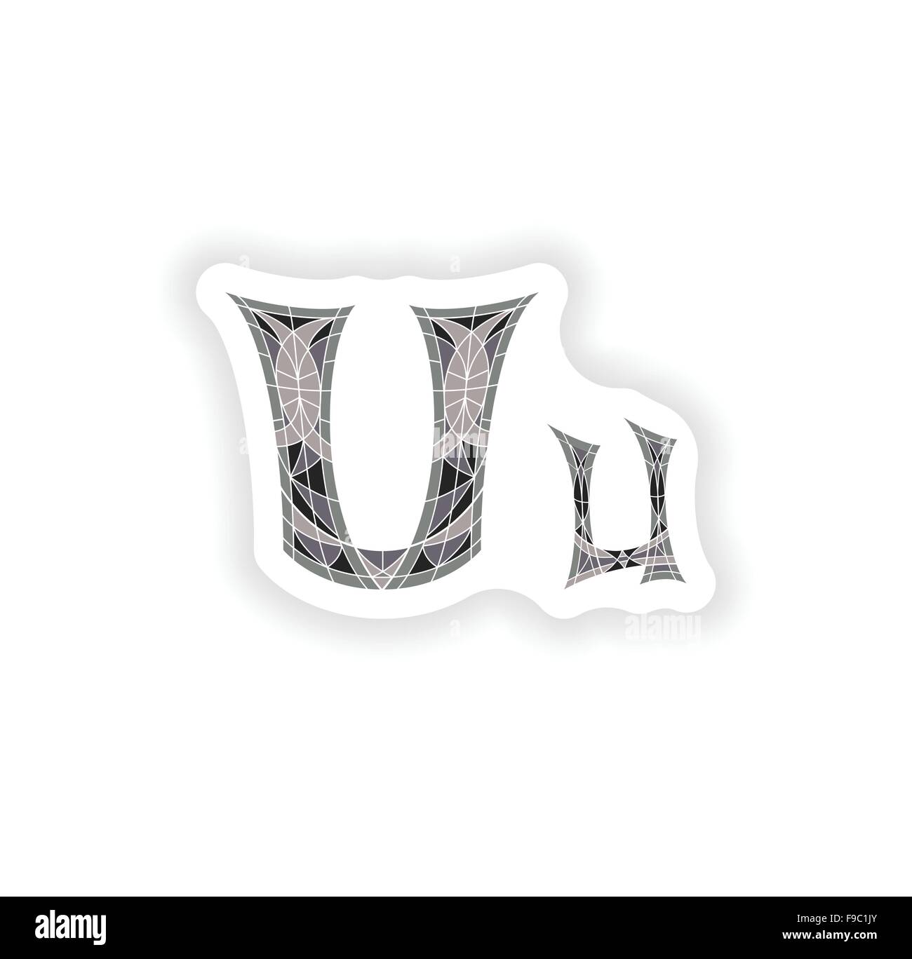 sticker Low poly letter U in gray mosaic polygon Stock Vector Image ...