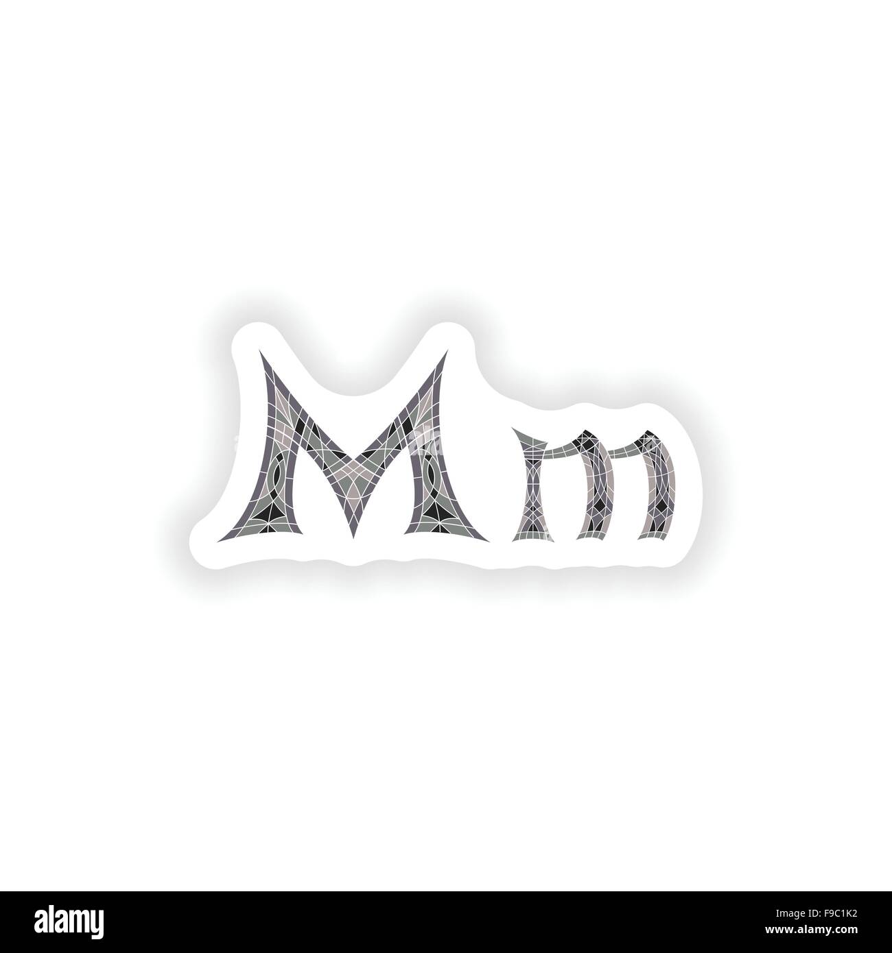 sticker Low poly letter M in gray mosaic polygon Stock Vector Image ...