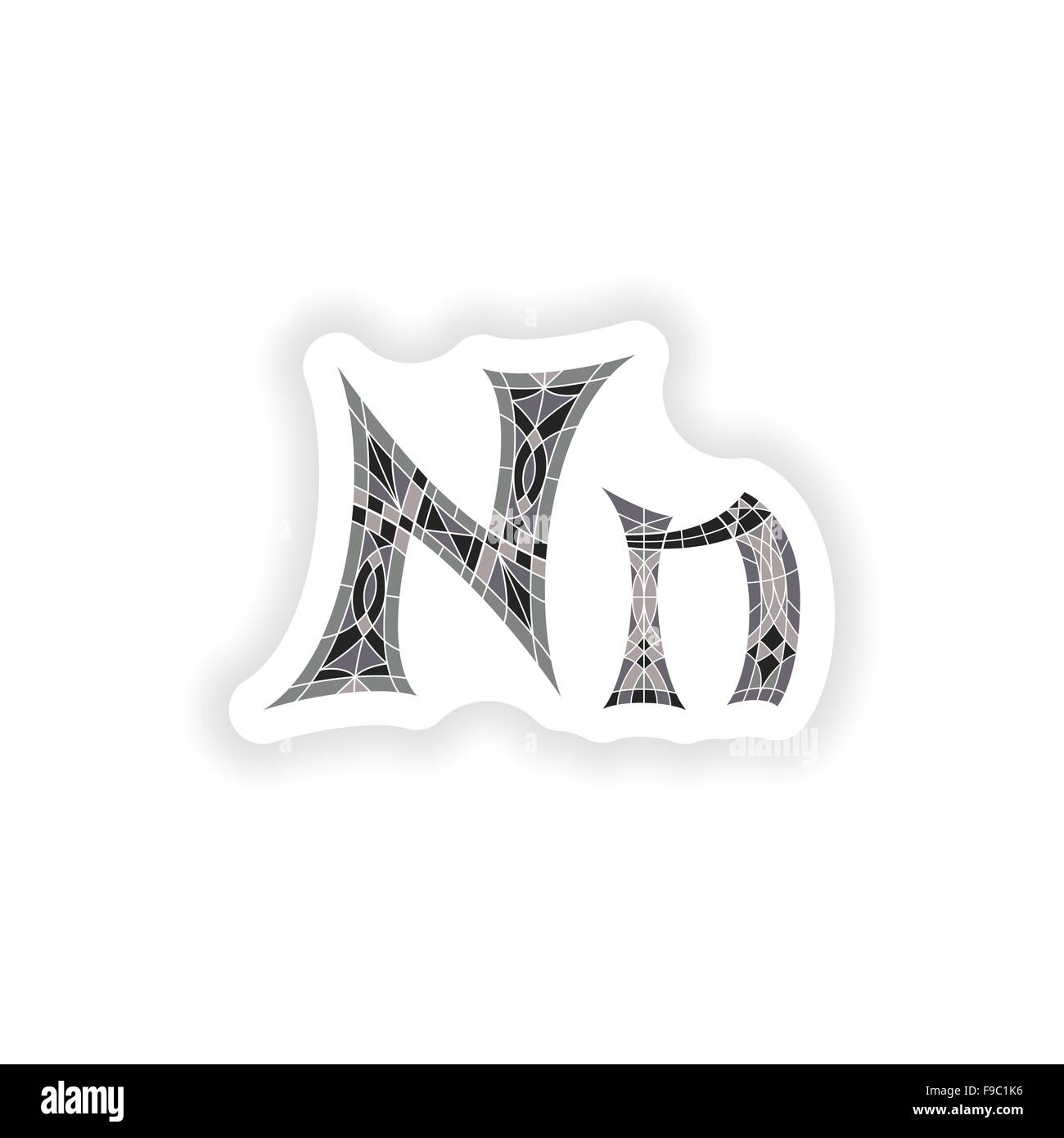 sticker Low poly letter N in gray mosaic polygon Stock Vector Image ...