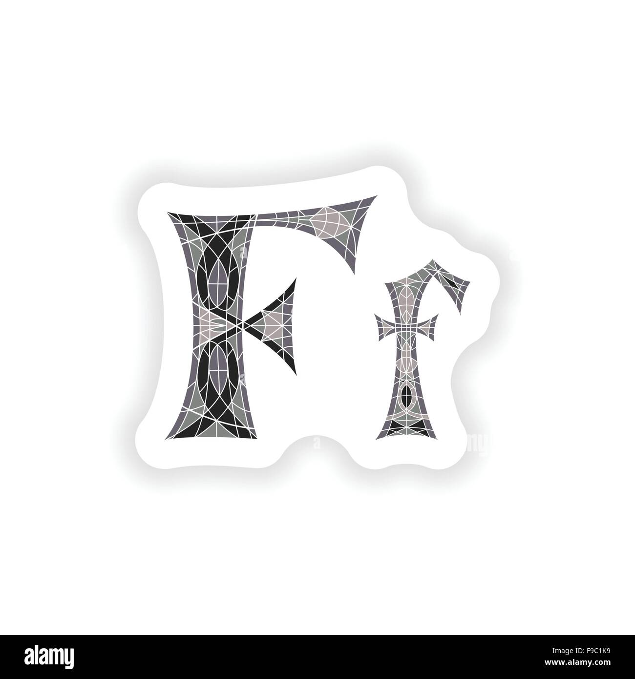 sticker Low poly letter F in gray mosaic polygon Stock Vector Image ...