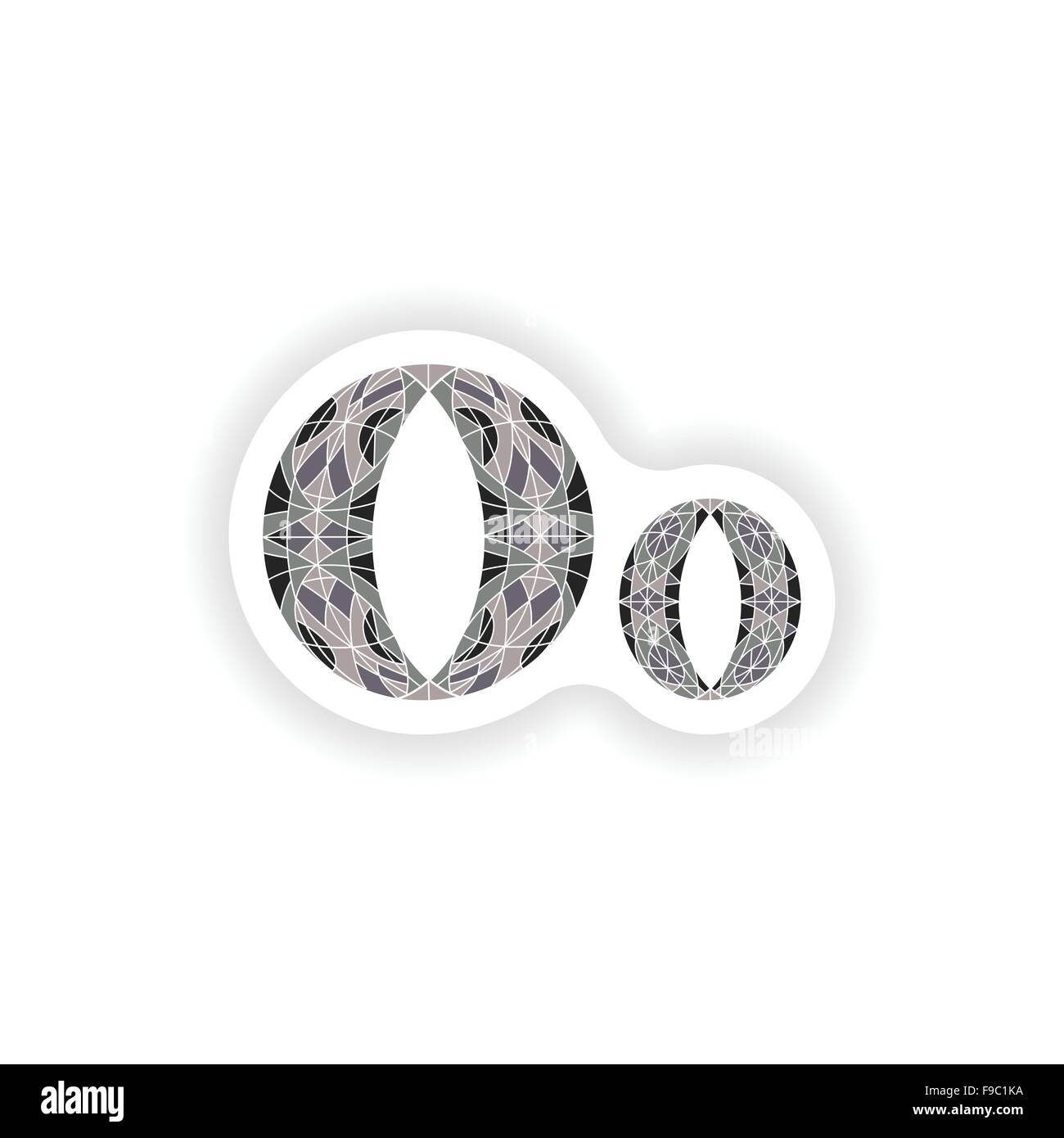 sticker Low poly letter O in gray mosaic polygon Stock Vector Image ...