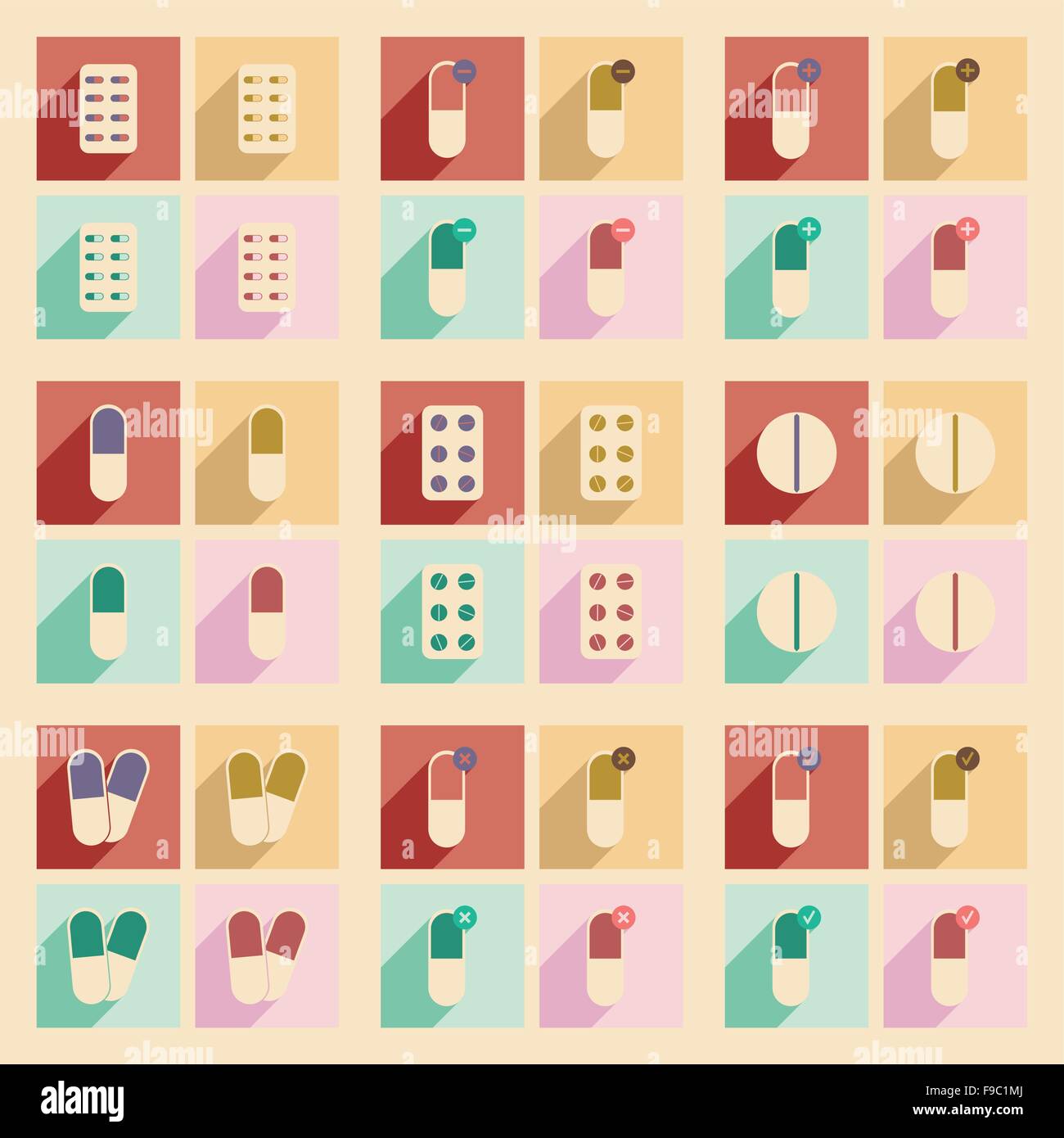 Flat with shadow concept and mobile application pharmacy icon Stock ...