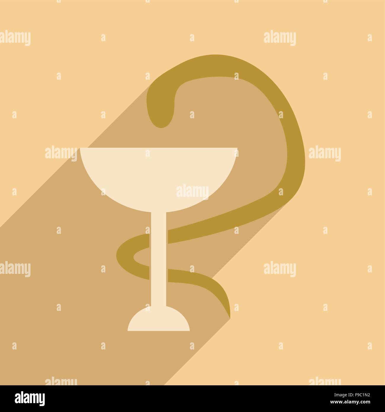 Flat with shadow icon and mobile application snake Stock Vector Image ...