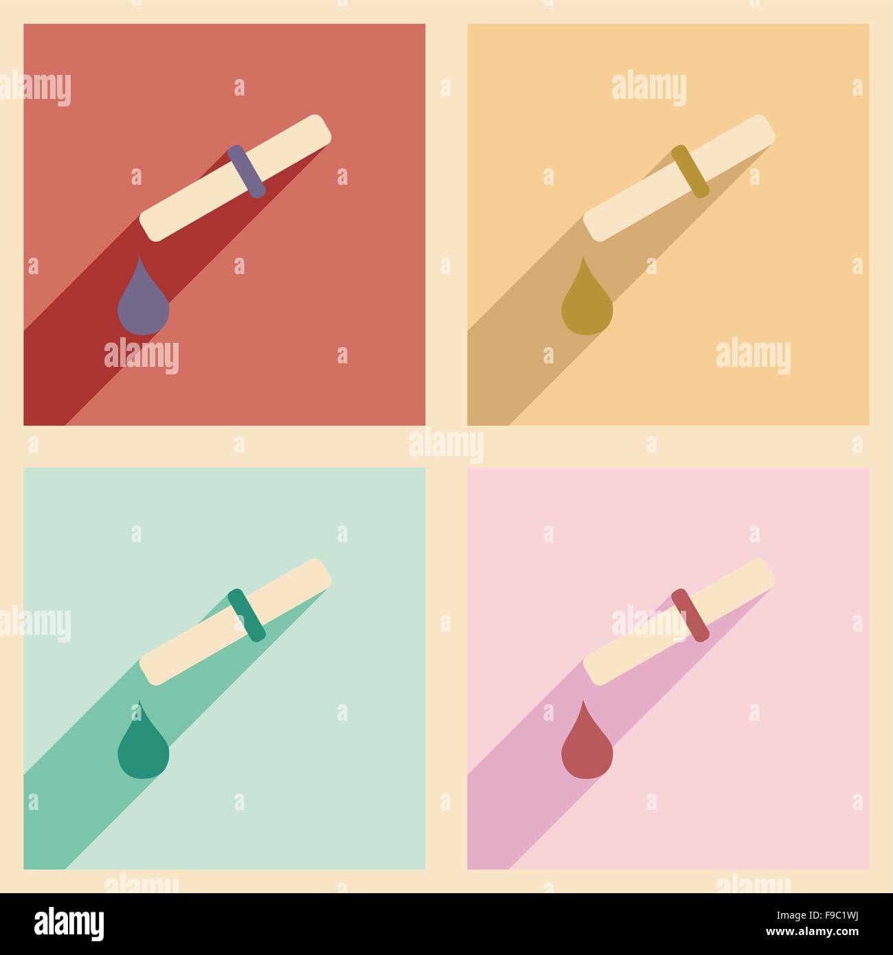 Flat with shadow concept and mobile application drop counter Stock ...