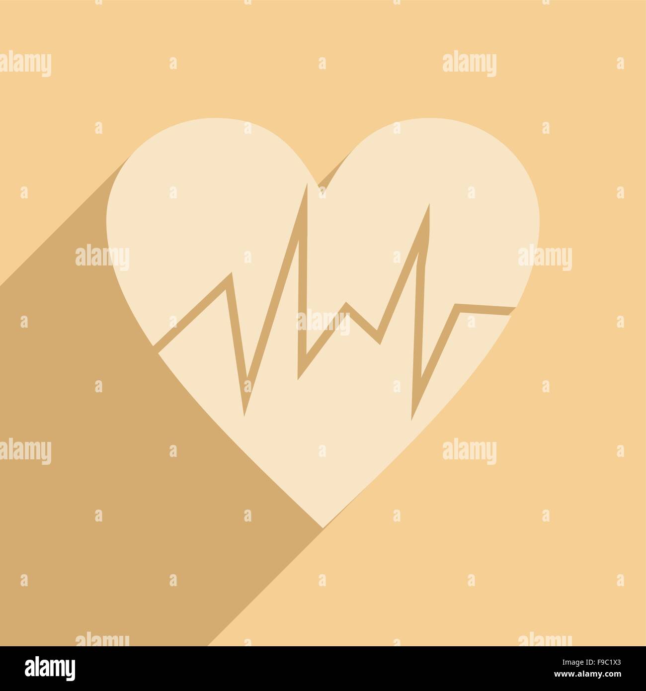 Flat with shadow icon and mobile application pulse Stock Vector Image ...