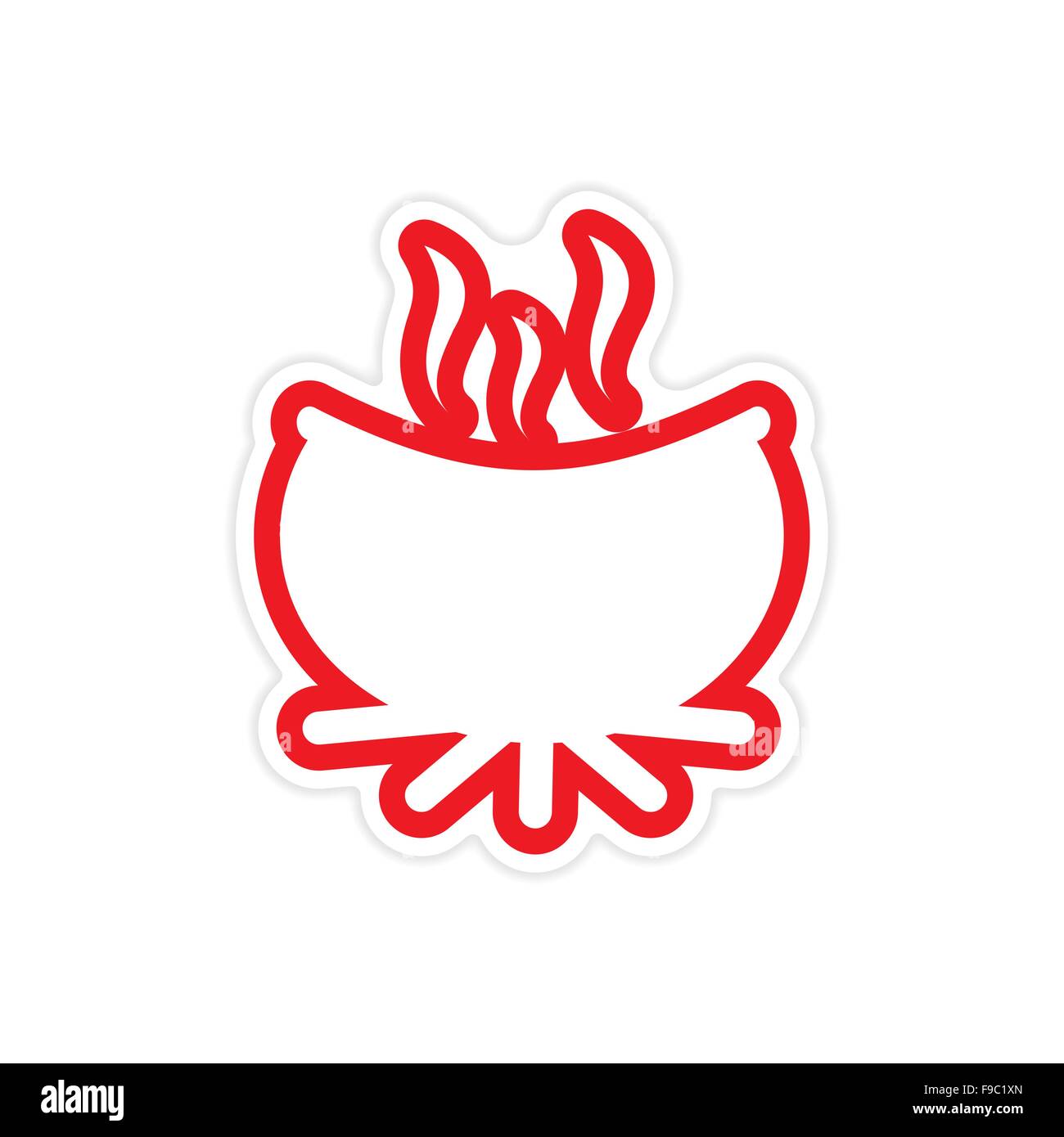 Pot on fire kettle cooking Stock Vector Images - Alamy