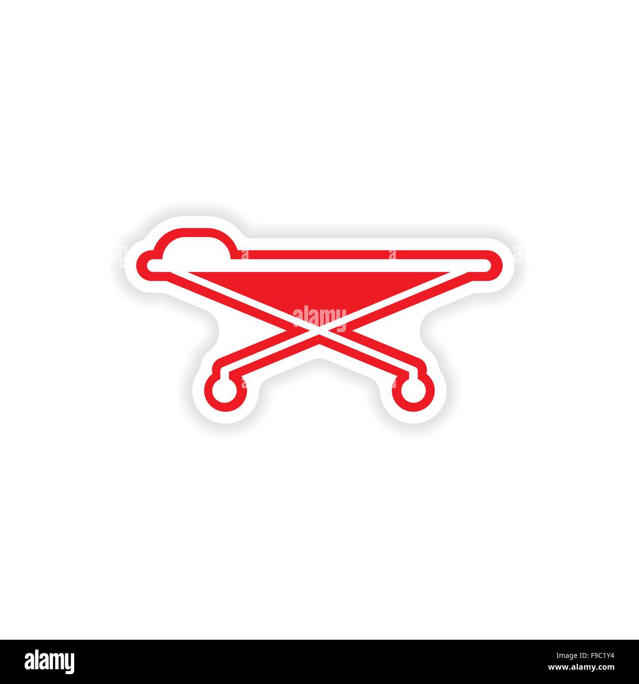 paper sticker on white background medical stretcher Stock Vector Image ...