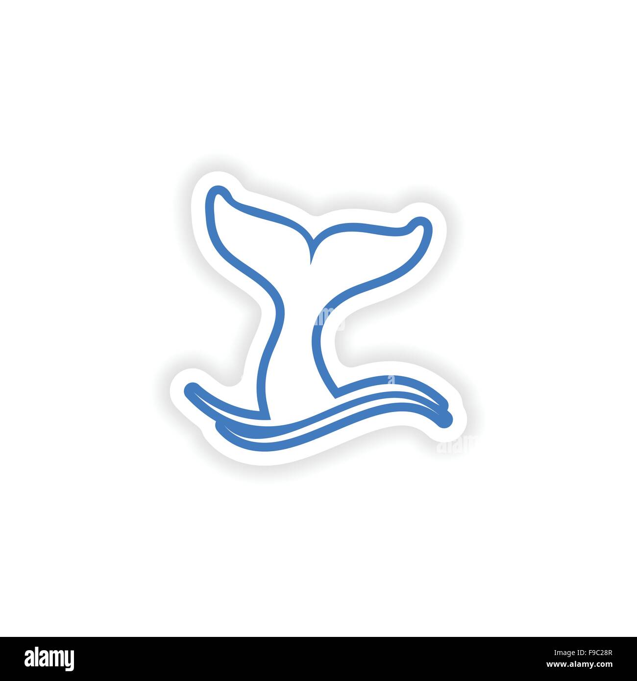 paper sticker on white background whale tail Stock Vector Image & Art ...