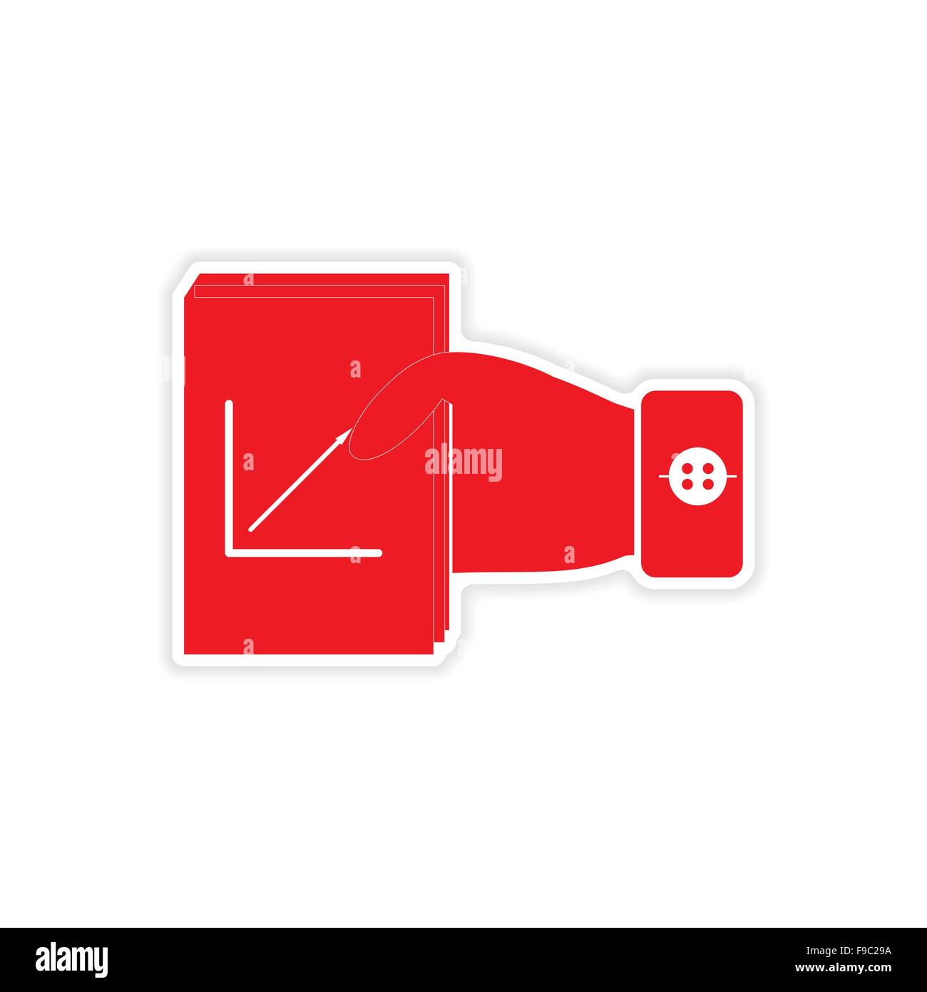 stylish sticker on paper report in hand Stock Vector Image & Art - Alamy