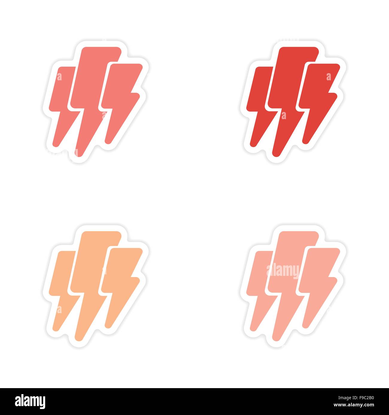 assembly realistic sticker design on paper lightning Stock Vector Image ...