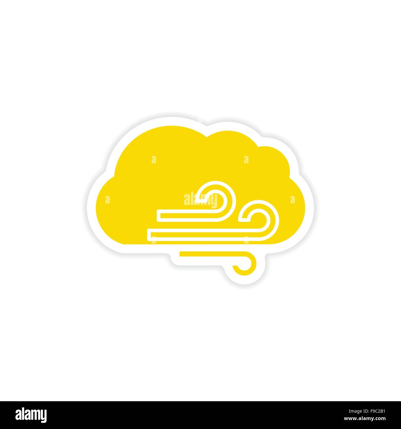 icon sticker realistic design on paper cloud wind Stock Vector Image ...
