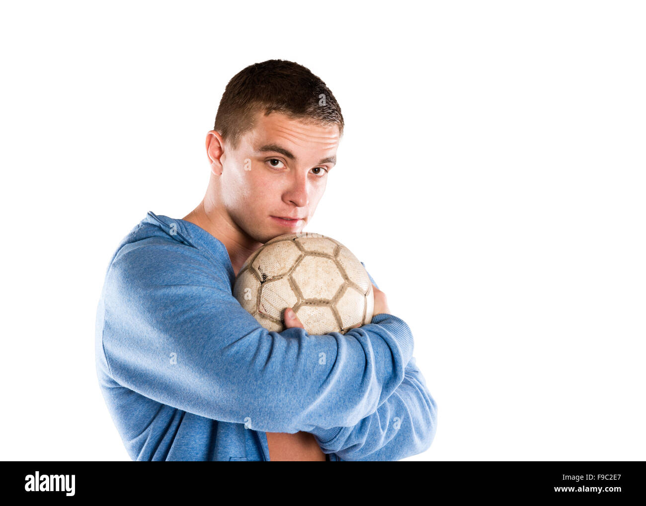 Portrait of sport player isolated on white background Stock Photo - Alamy