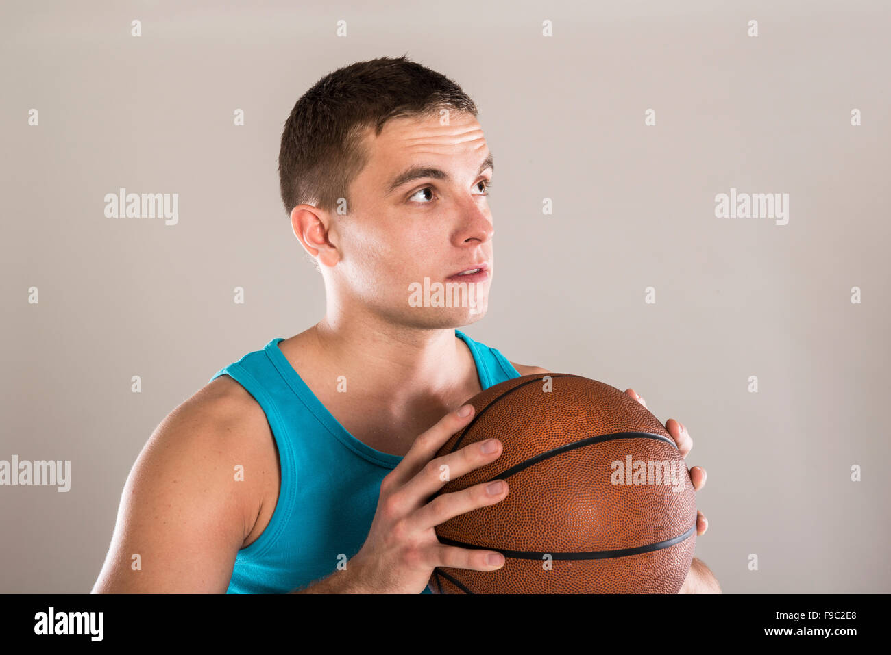 Portrait of sport player isolated on white background Stock Photo - Alamy
