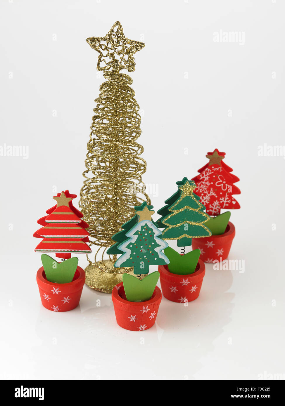 group of christmas tree on the white background Stock Photo - Alamy