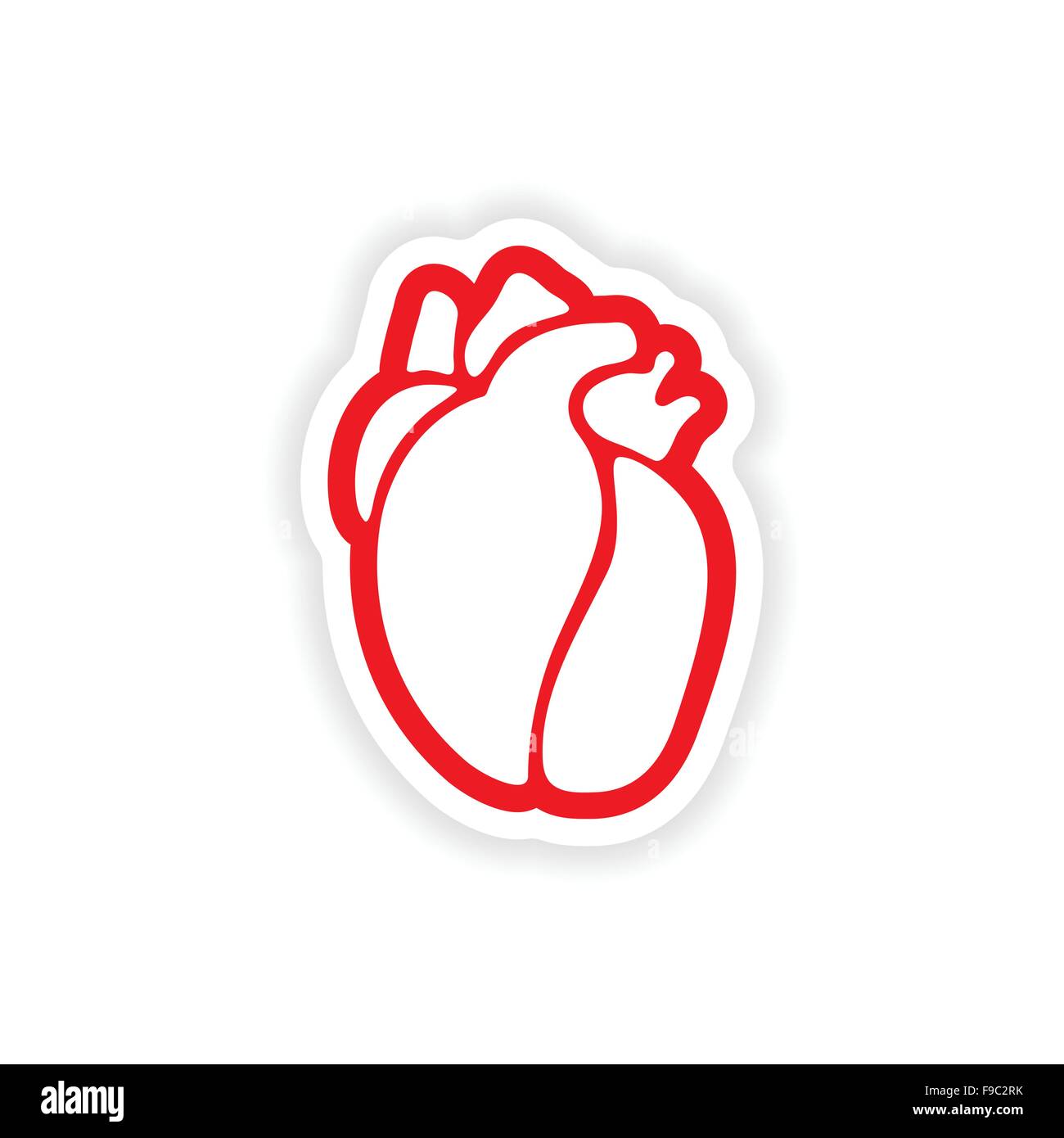paper sticker on white background human heart Stock Vector Image & Art ...