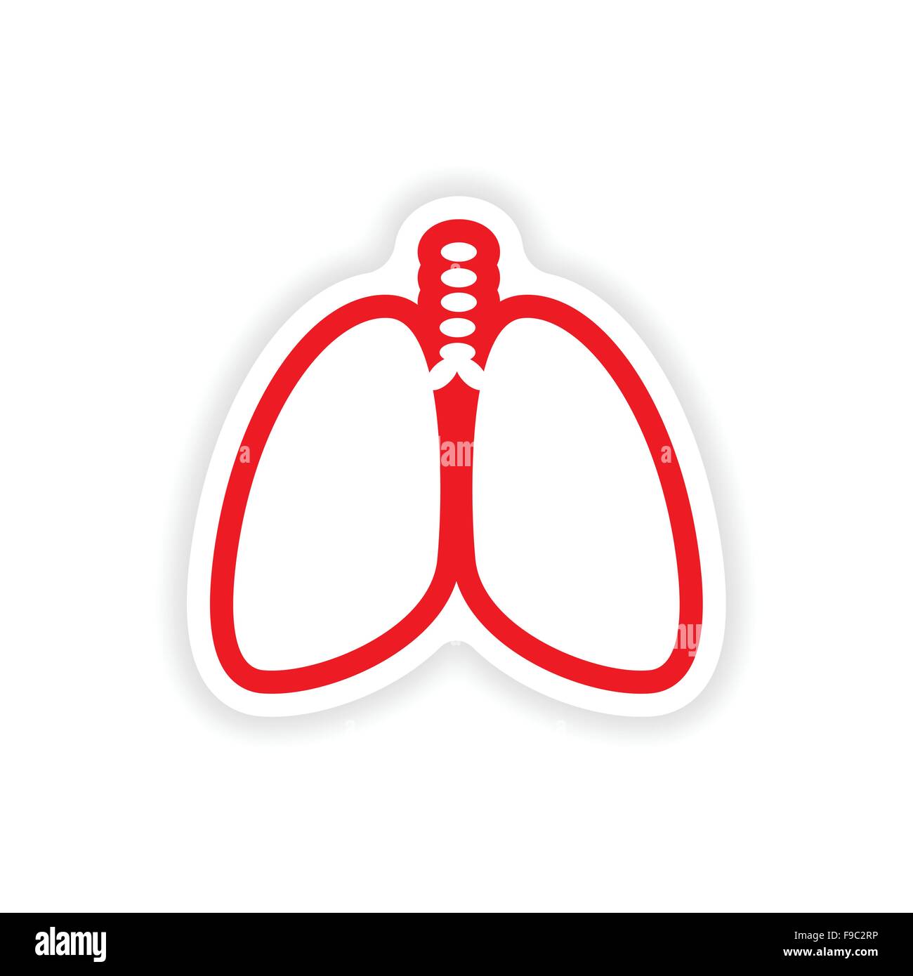 paper sticker on white background human lungs Stock Vector Image & Art ...