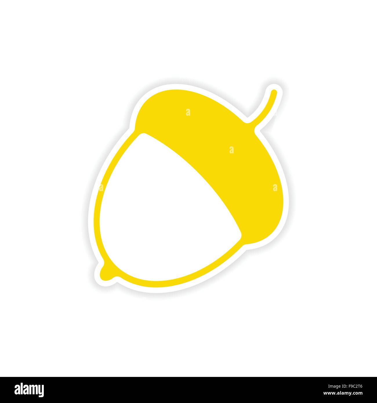 icon sticker realistic design on paper acorn Stock Vector Image & Art ...