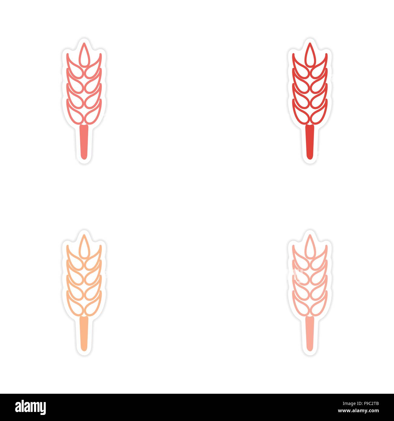 assembly realistic sticker design on paper wheat Stock Vector Image ...