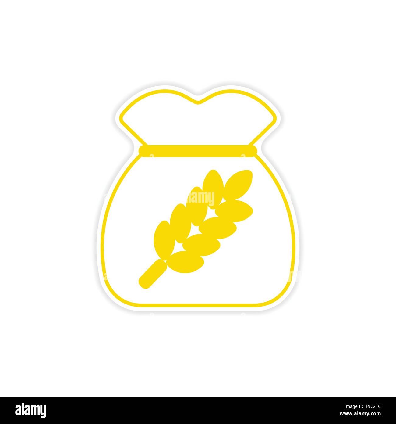 icon sticker realistic design on paper bag wheat Stock Vector Image ...