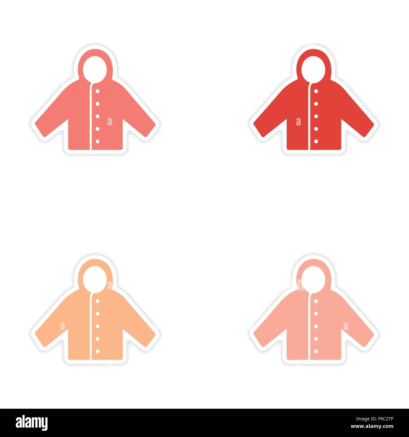 assembly realistic sticker design on paper raincoat Stock Vector Image ...