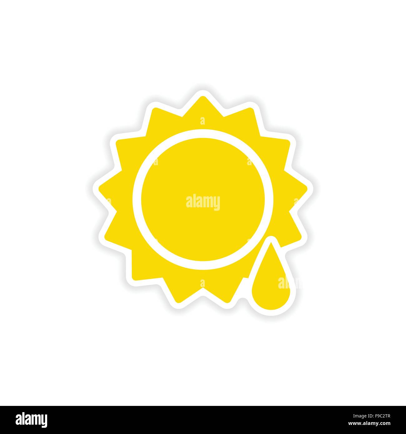 icon sticker realistic design on paper sun drop Stock Vector Image ...
