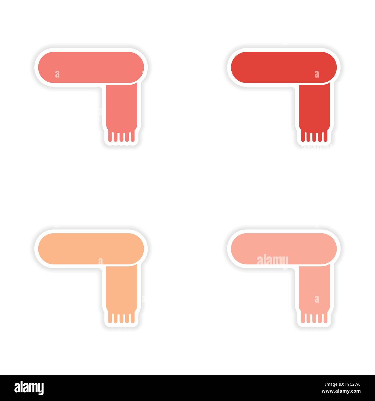 assembly realistic sticker design on paper scarf Stock Vector Image ...