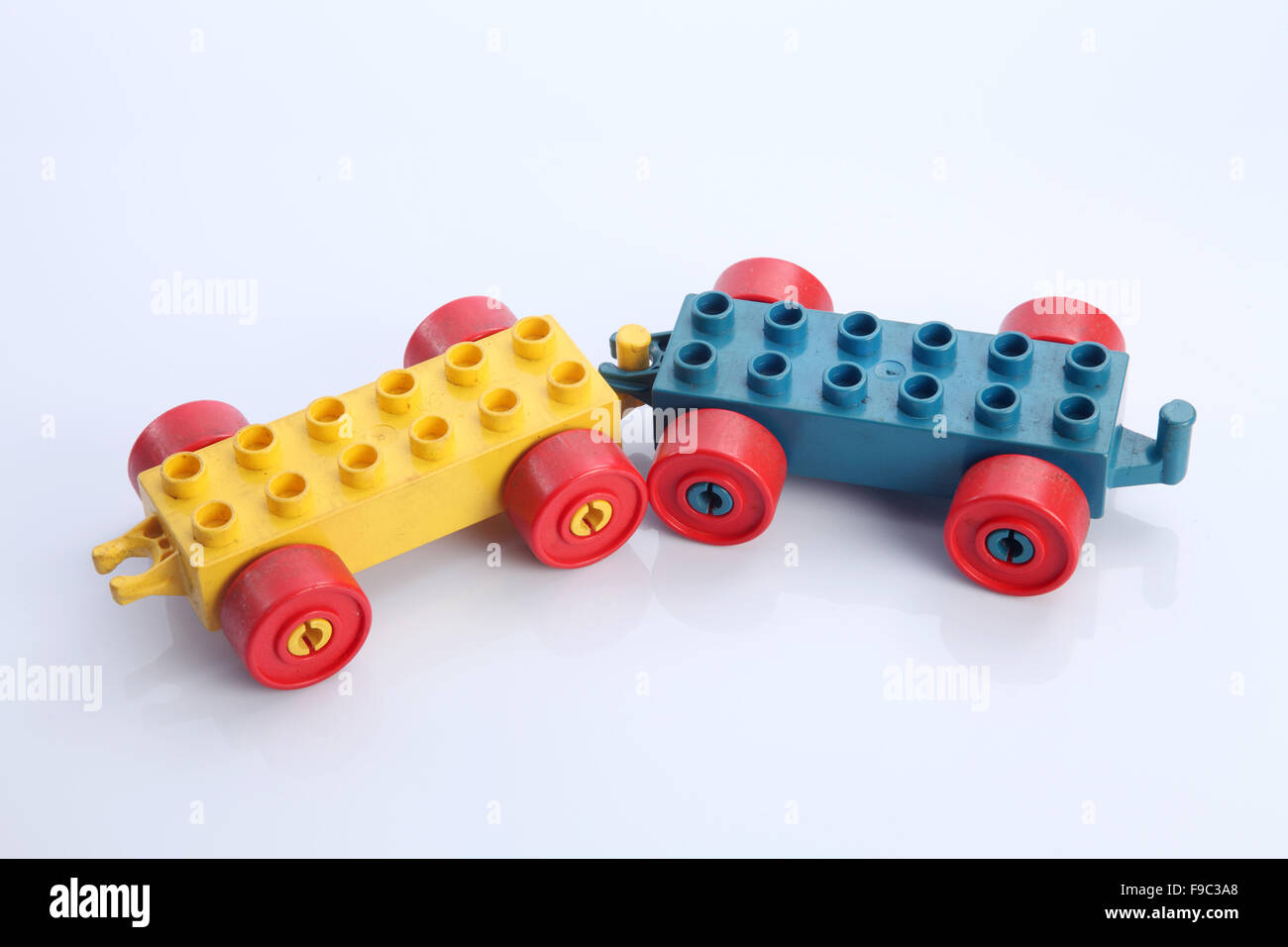 lego piece with wheel on the white background Stock Photo - Alamy