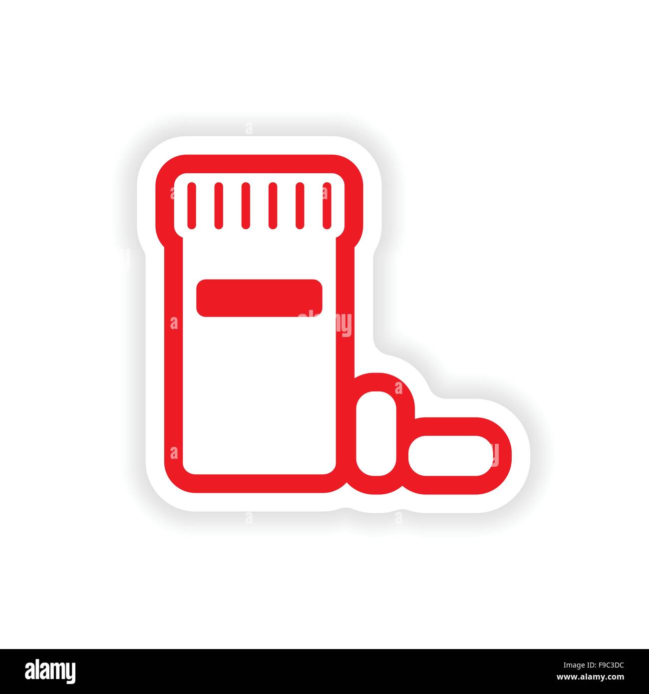 Red white capsule sticker hi-res stock photography and images - Alamy