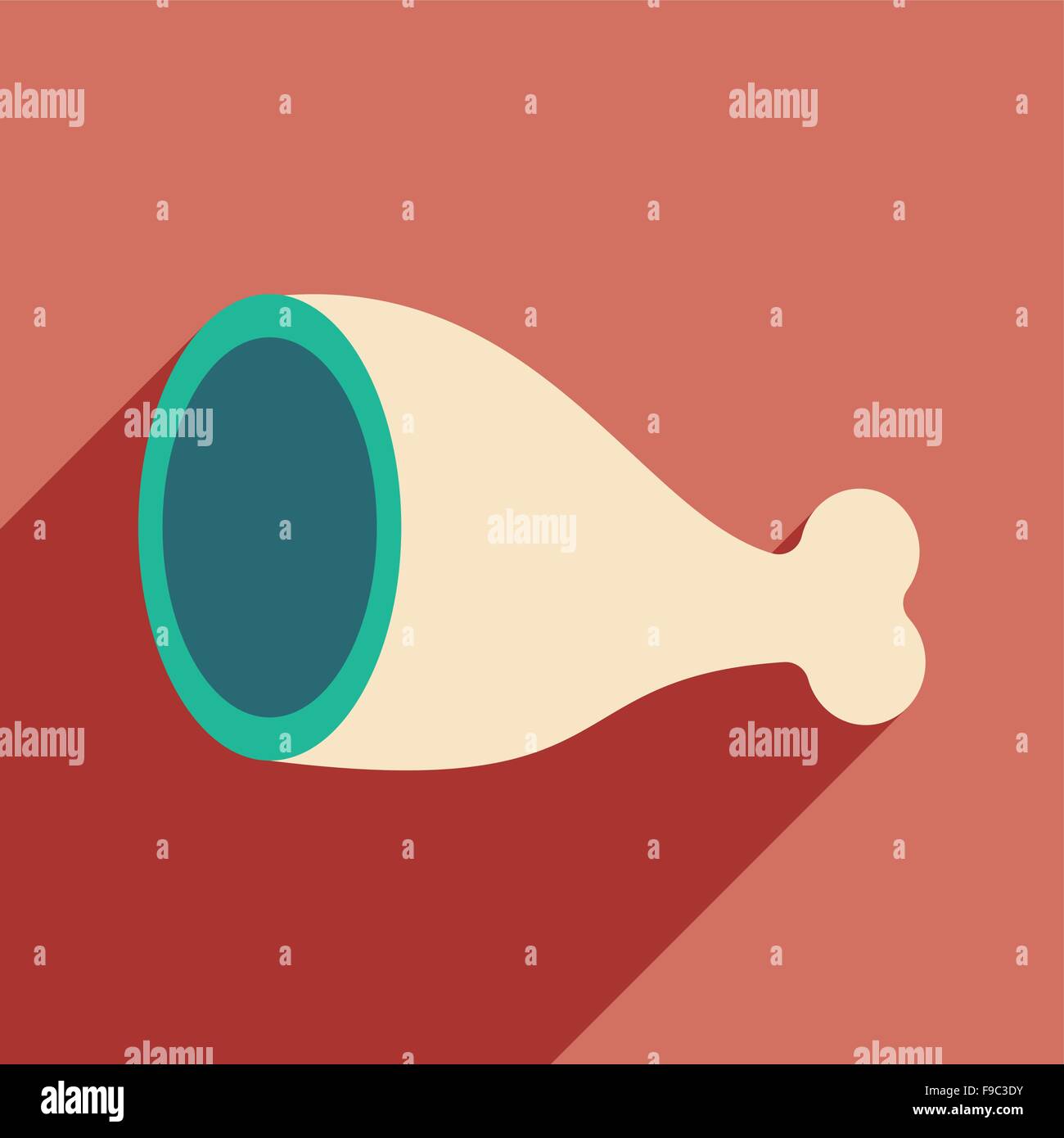 Flat with shadow icon and mobile application ham Stock Vector Image ...