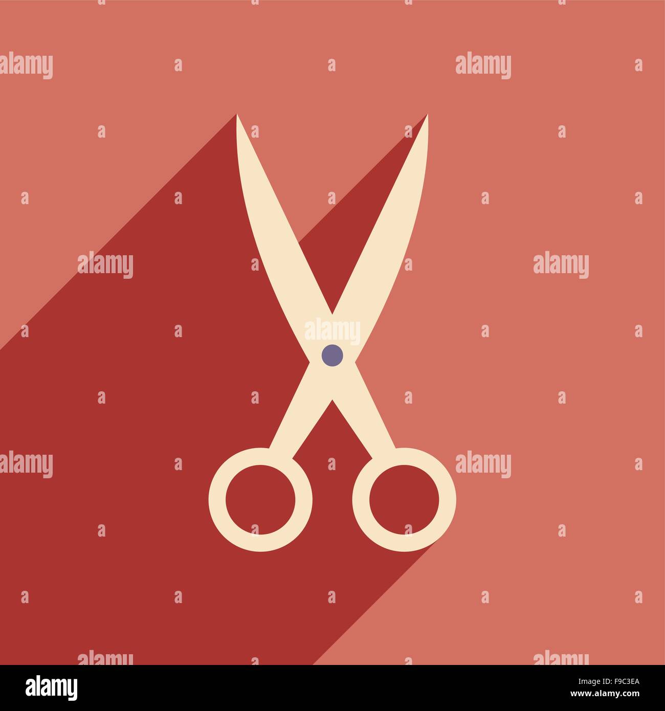 Flat with shadow icon and mobile application scissors Stock Vector ...