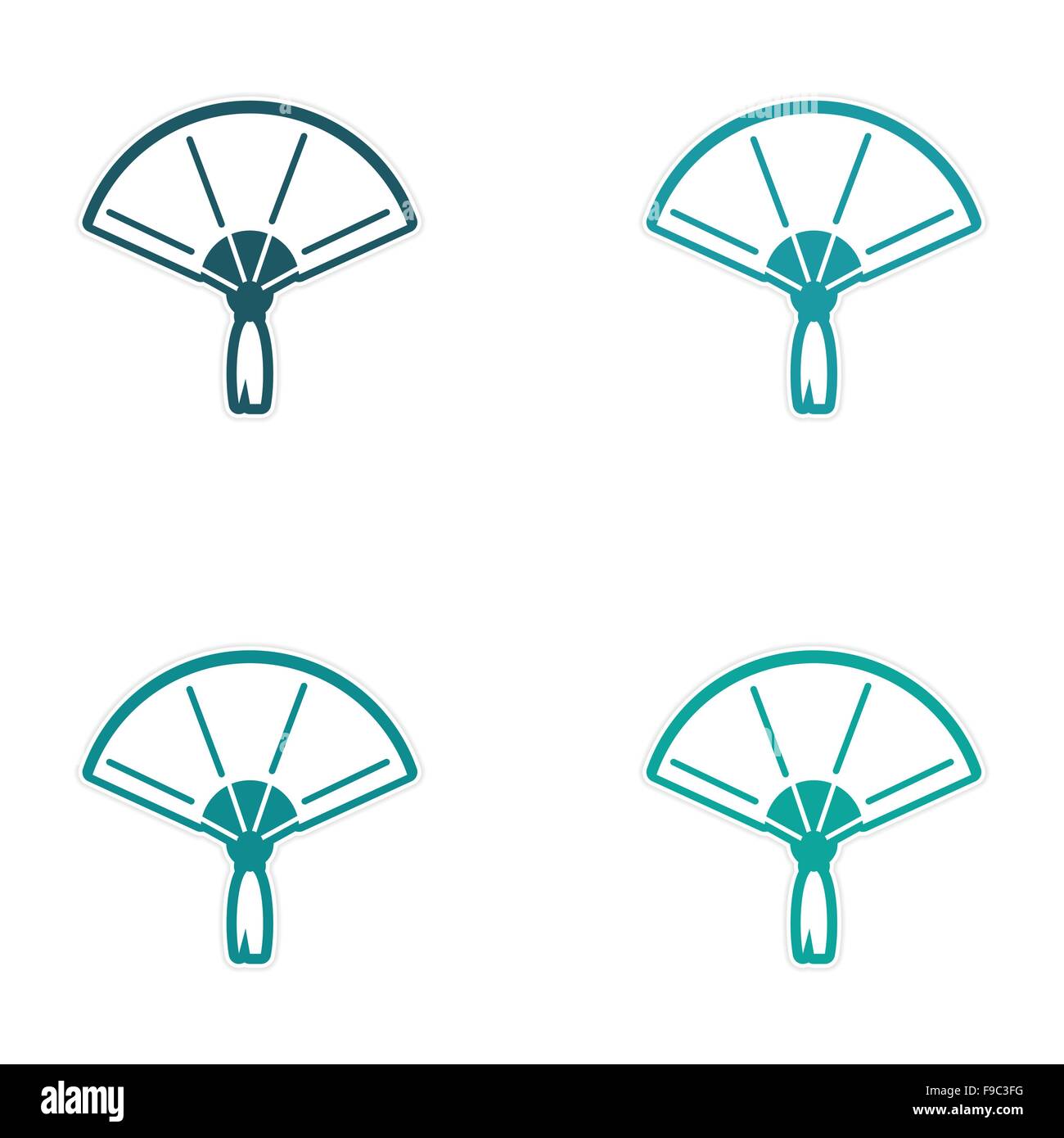 Sticker assembly Japanese fans Stock Vector Image & Art - Alamy