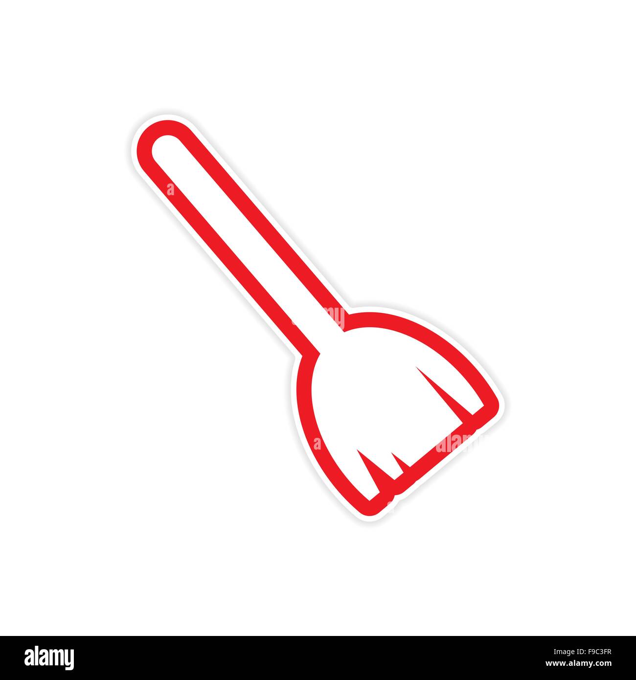 sticker colored brooms on a white background Stock Vector Image & Art ...