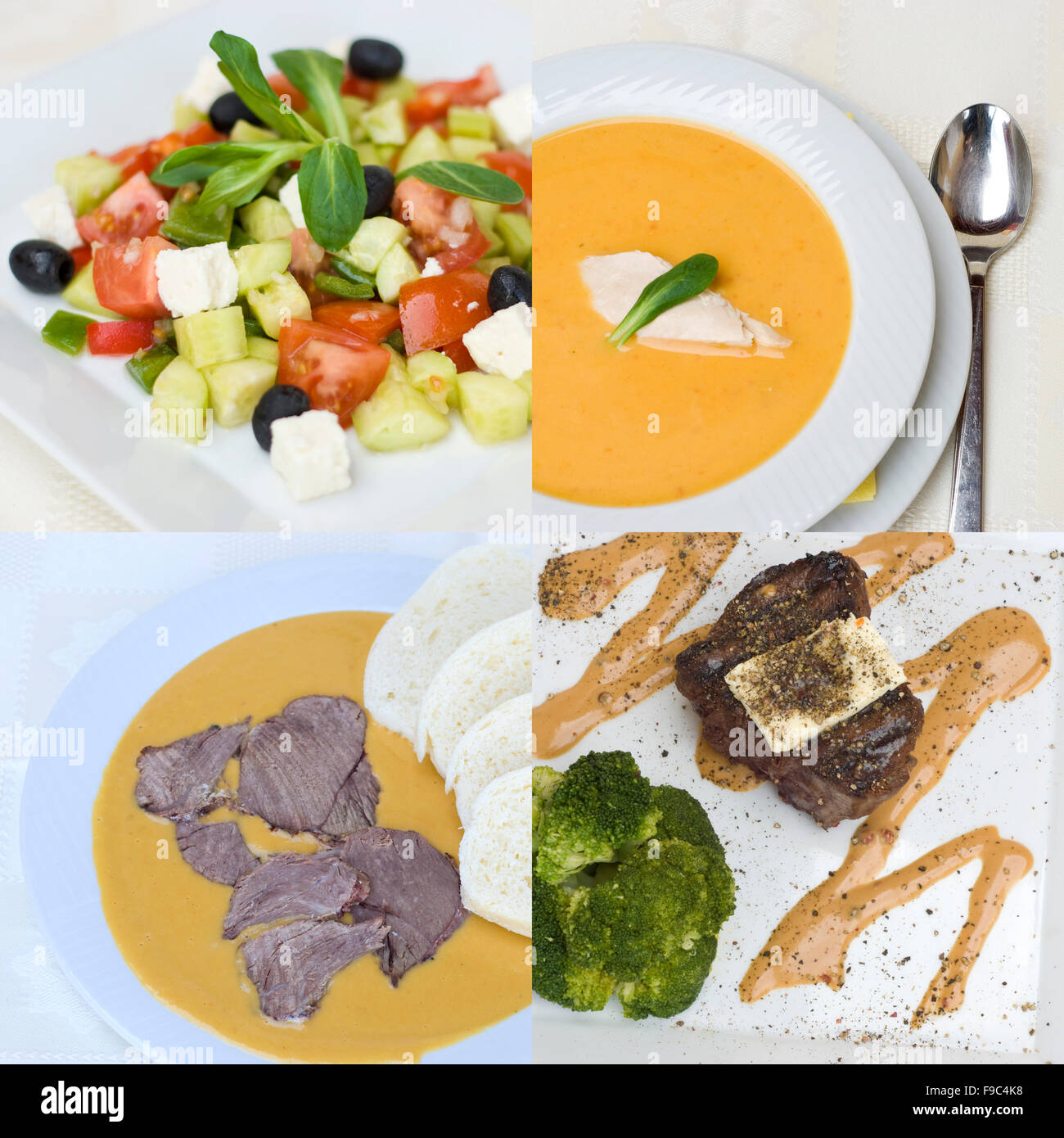 Collage from various food menu Stock Photo - Alamy