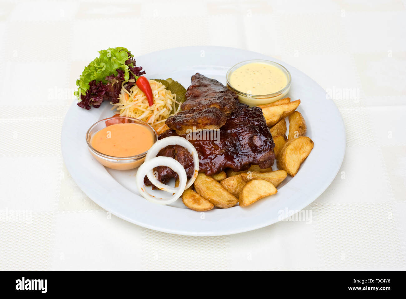 Tasty food from restaurant is ready to eat Stock Photo - Alamy