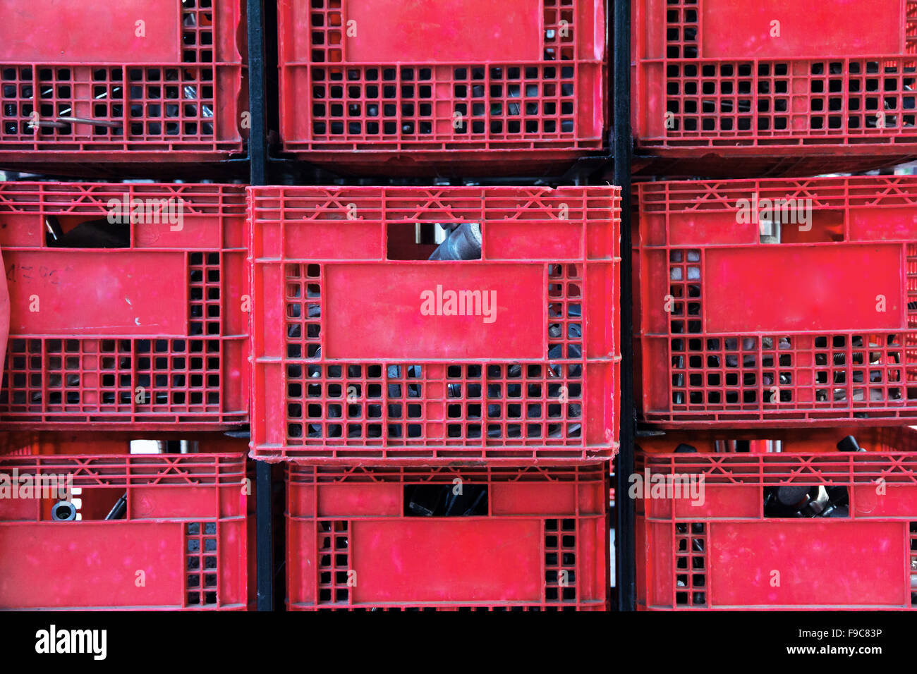Plastic container pile Stock Photo - Alamy