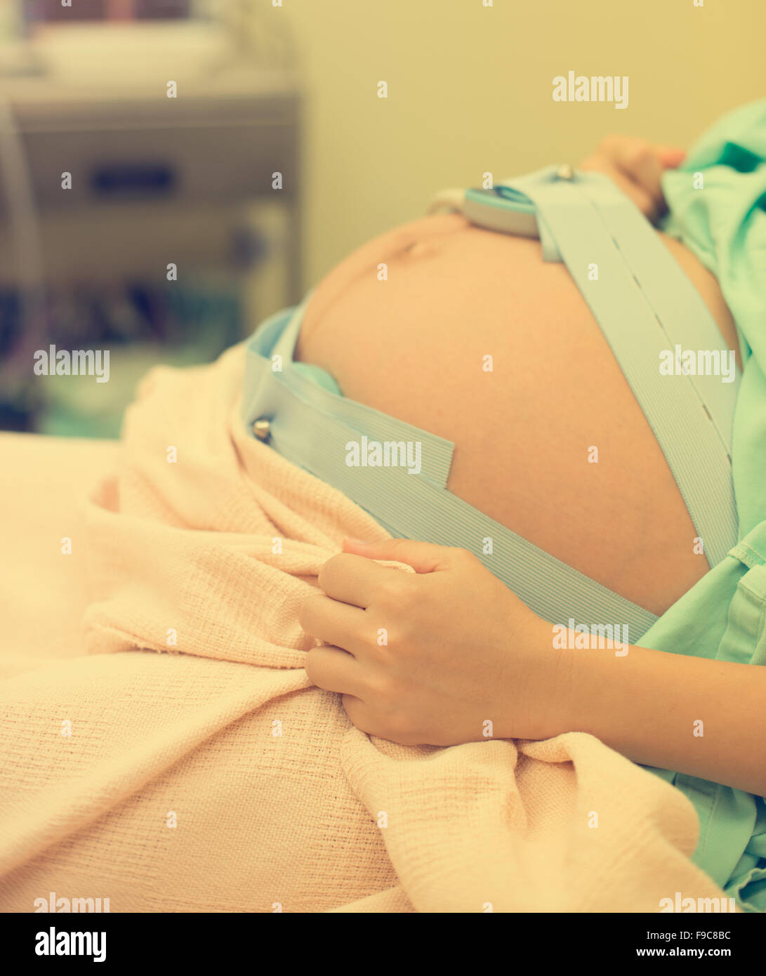 asian pregnant female labor in hospital ,retro vintage tone Stock Photo ...