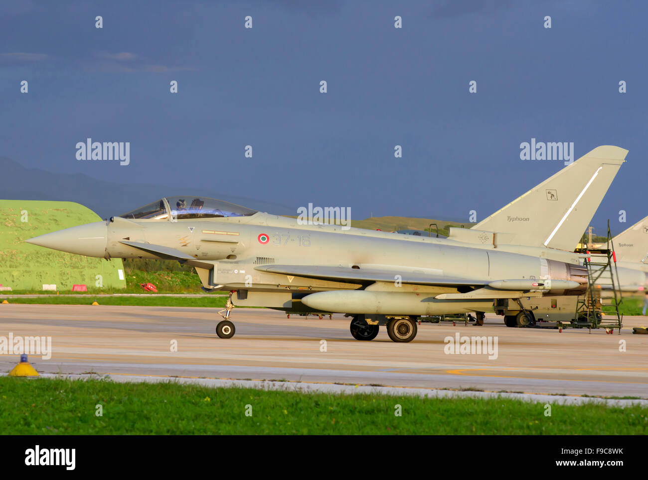 An Italian Air Force F-2000 Typhoon at Trapani Air Base, Italy, during ...