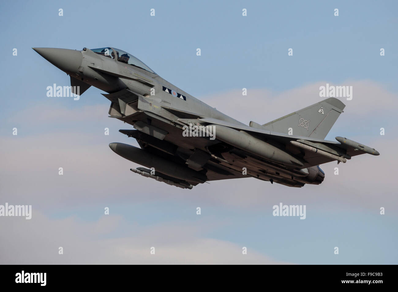 A Royal Air Force Typhoon fighter jet taking off during NATO's Exercise ...