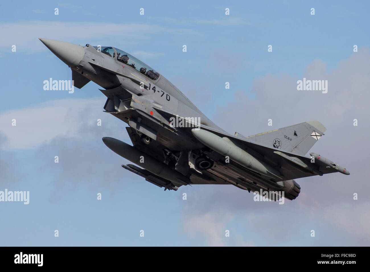 A Spanish Air Force Typhoon jet taking off during NATO's Exercise ...