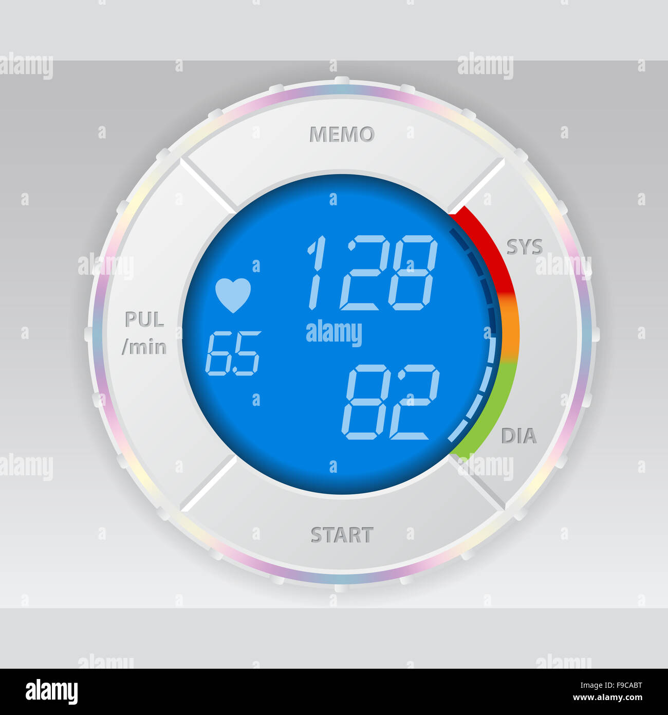 Digital blood pressure monitor with blue lcd Stock Photo - Alamy