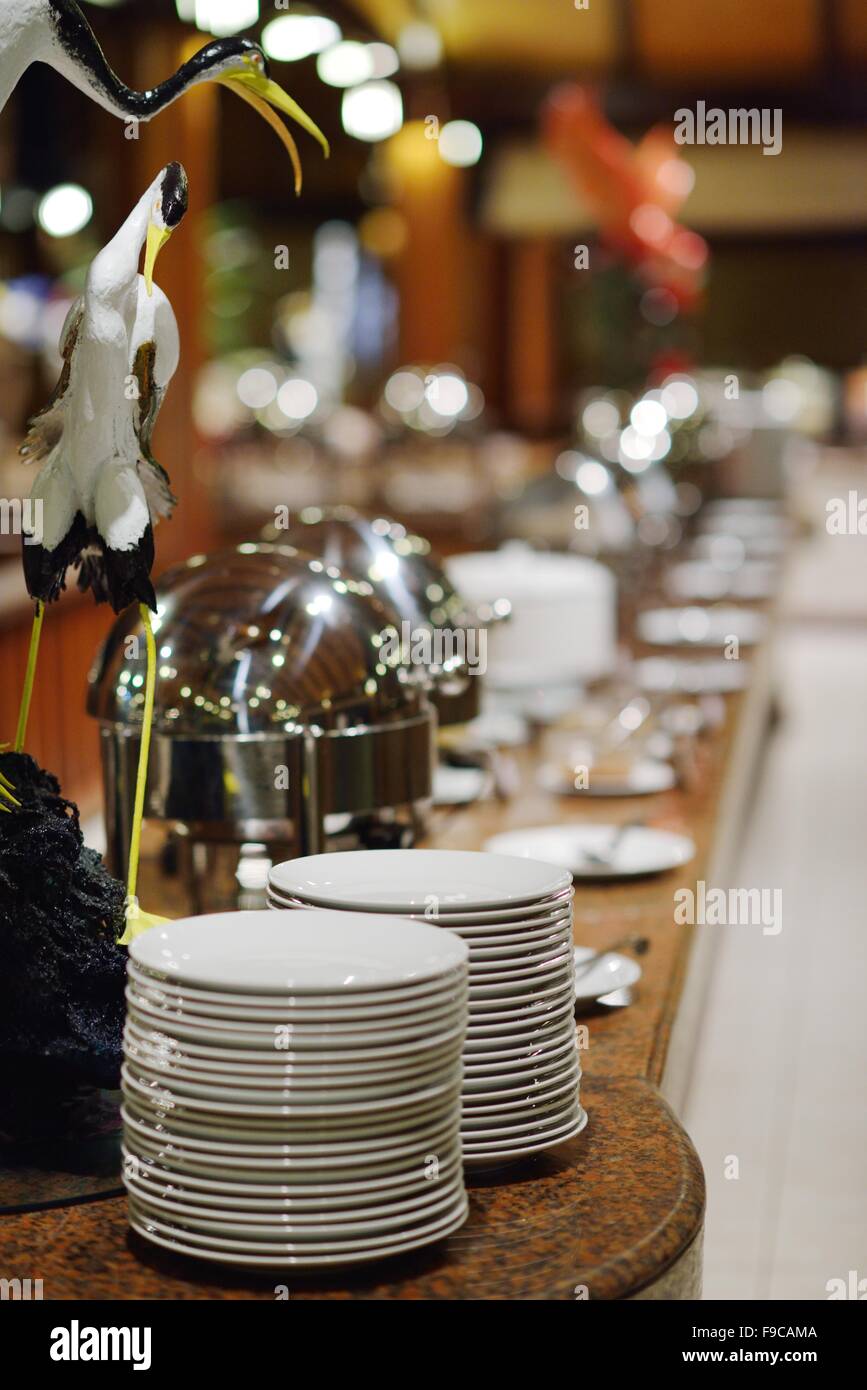 catering buffet food indoor in luxury restaurant with meat colorful ...