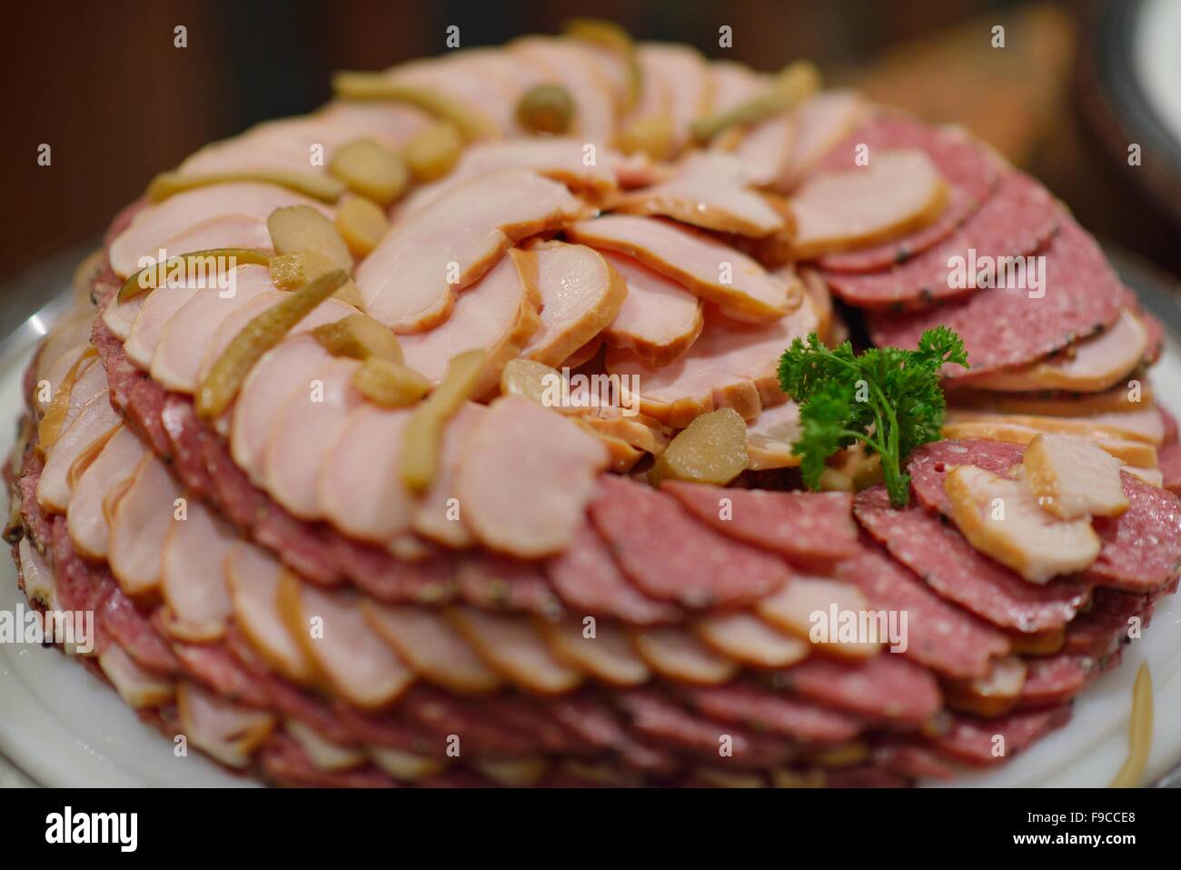 catering buffet food indoor in luxury restaurant with meat colorful ...