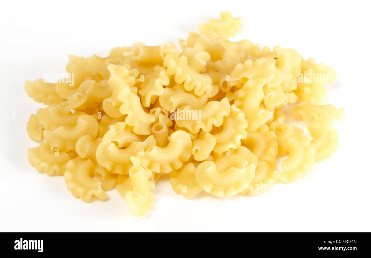 dried italian pasta (macaroni) isolated on white background Stock Photo ...
