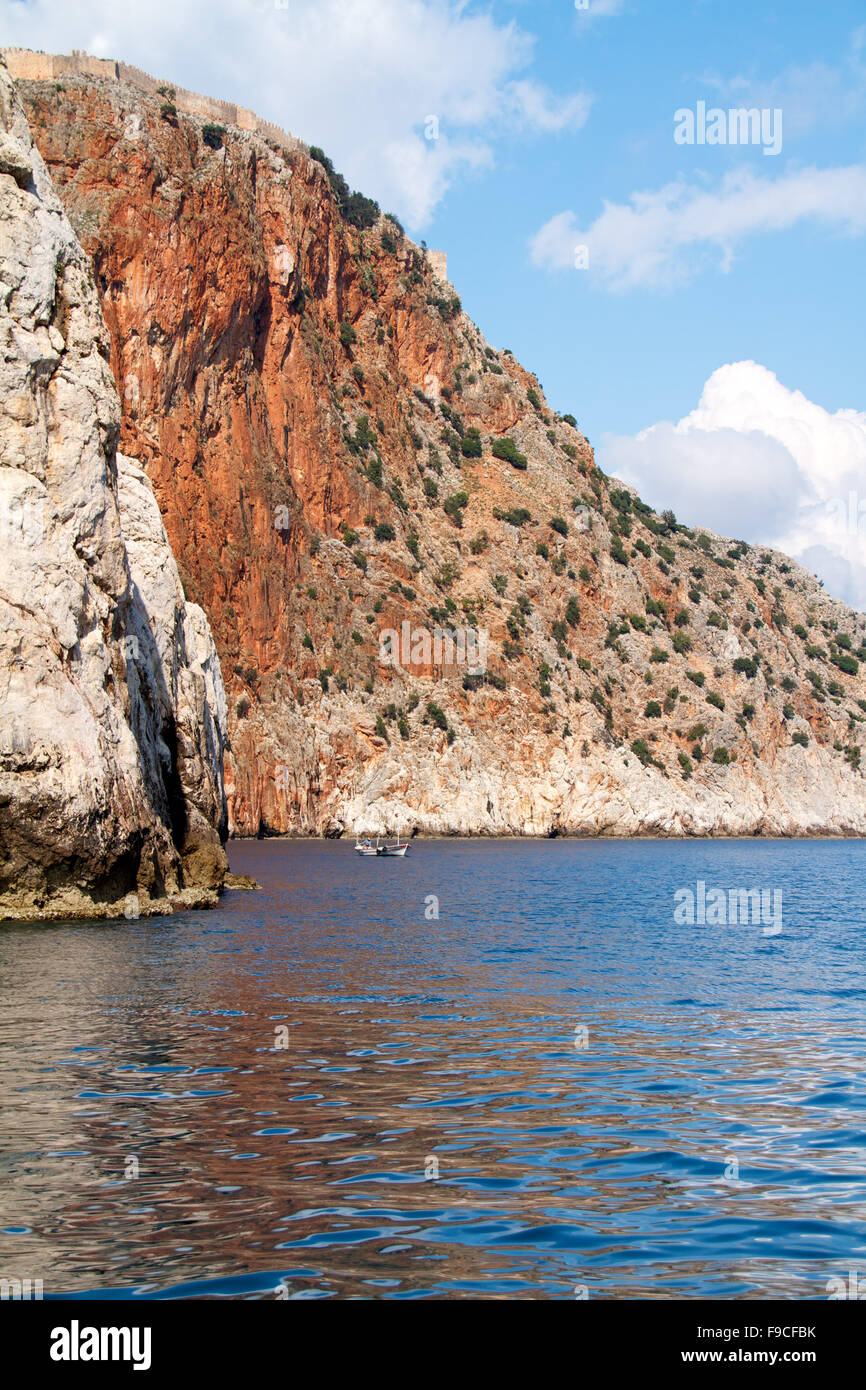 Rock and Mediterranean sea in Turkey Stock Photo - Alamy