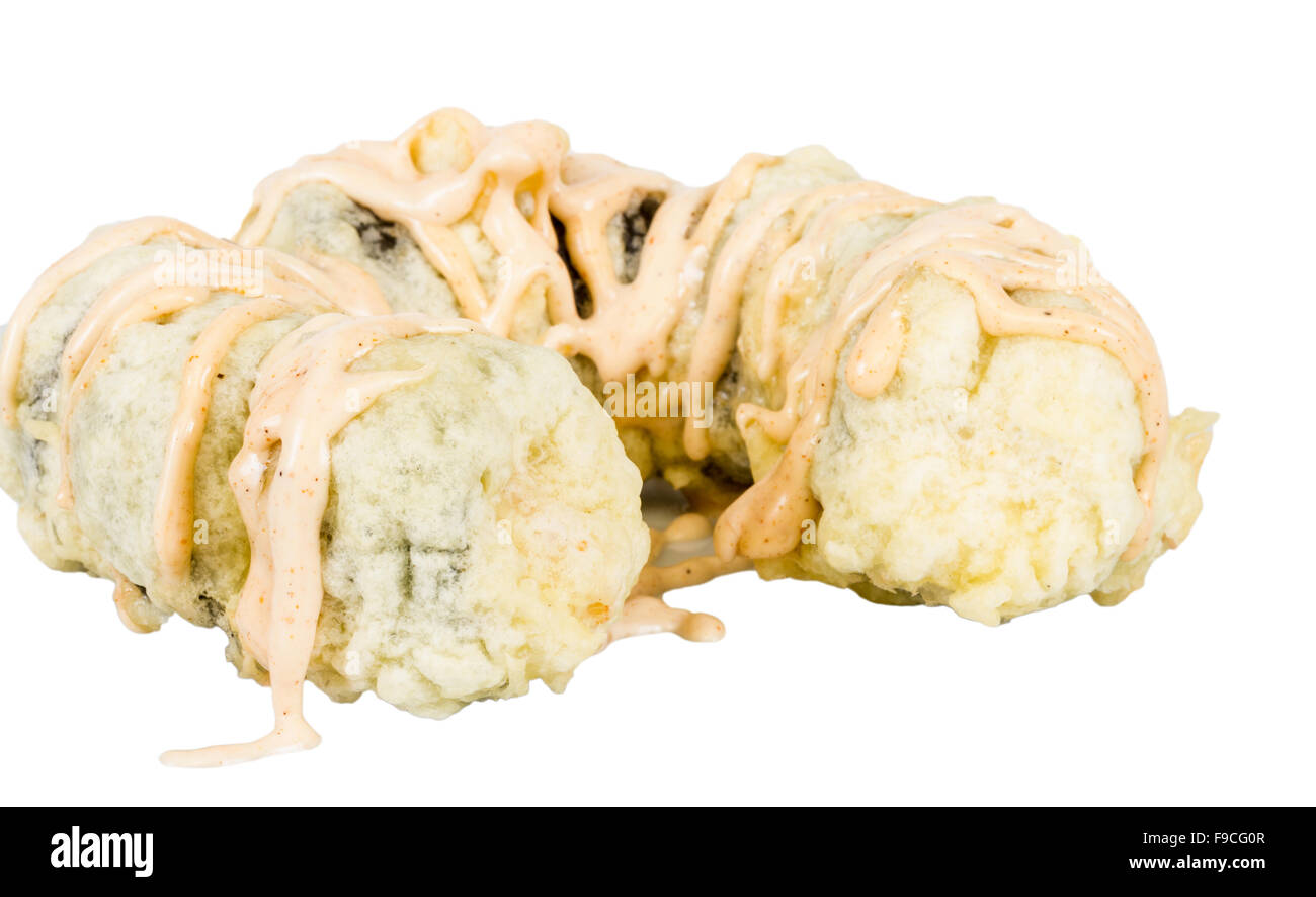 Japanese Cuisine -Tempura Maki Sushi (Deep Fried Roll made of salmon ...