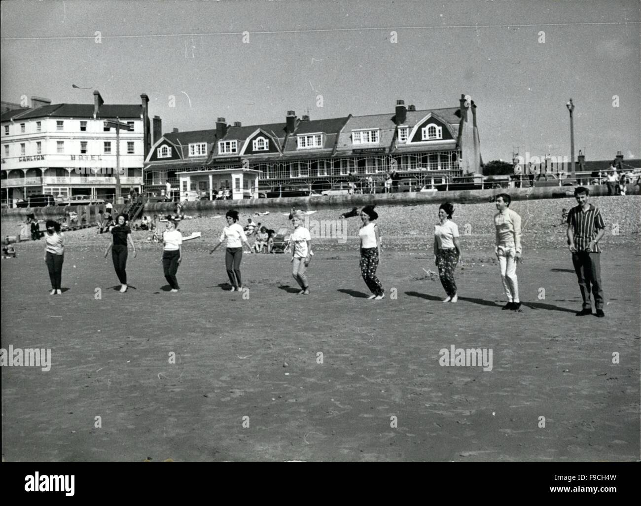 1964 - The Teenagers hotel: Guests attend a morning voluntary physical ...