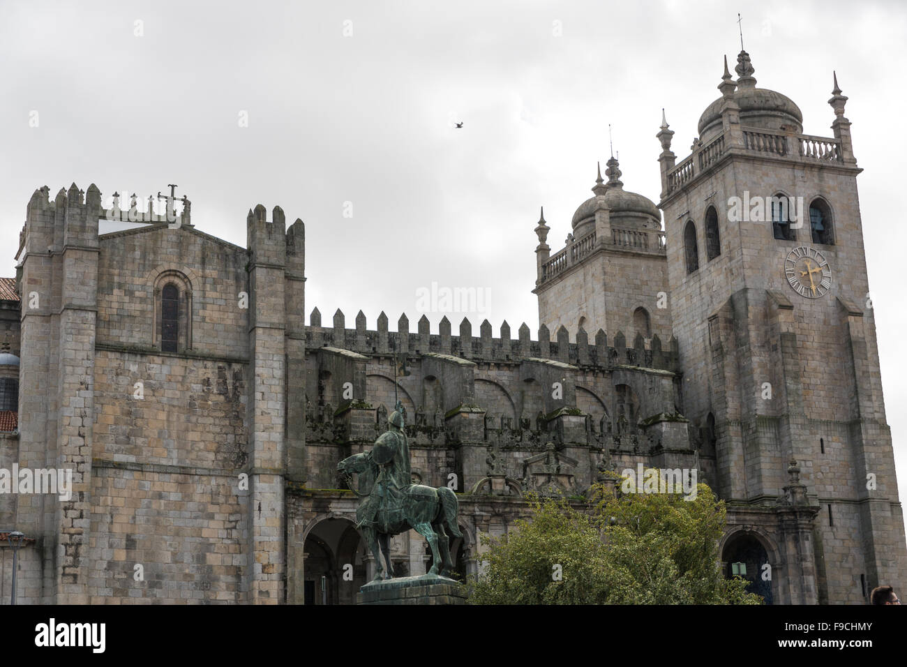 Panoramic view of the Porto Cathedral (Se Porto) - Portugal Stock Photo ...