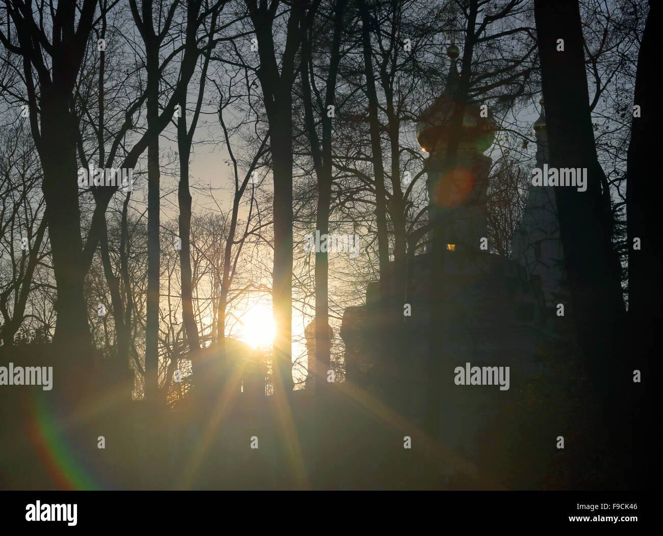 Orthodox churches in sunset Donskoy monastery in Moscow Stock Photo - Alamy