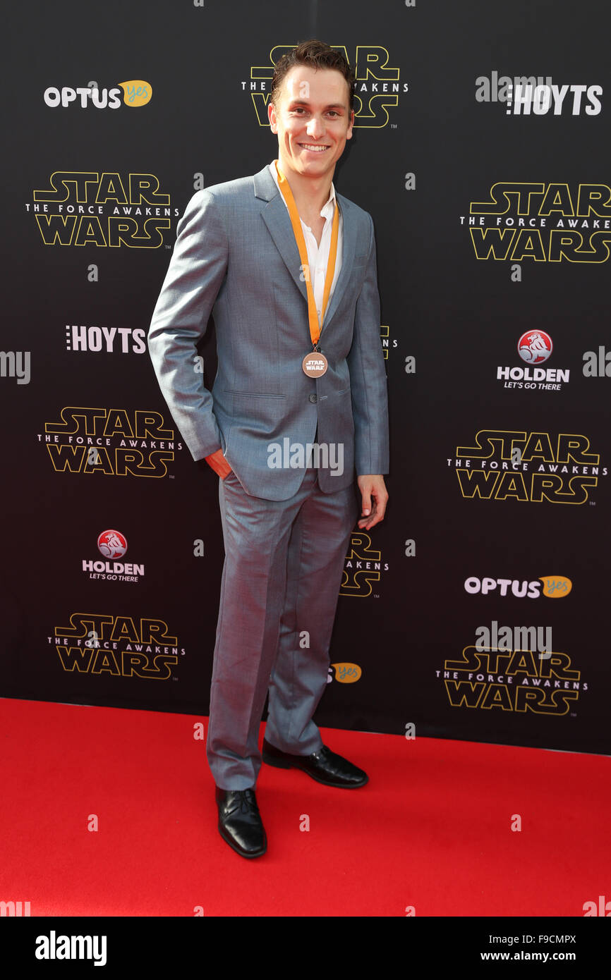 Sydney, Australia. 16 December 2015. Jake Speers arrives on the red ...